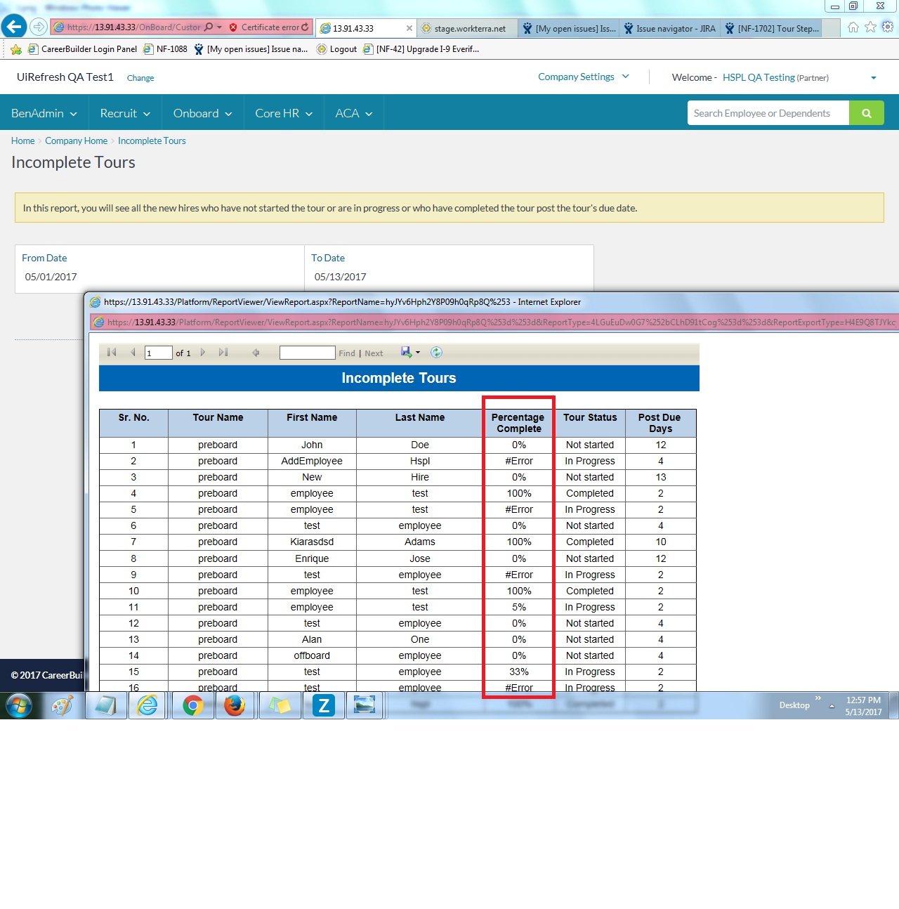 Nf 3934 Azure Uirefresh Qa Test1 Incomplete Tours Incorrect Values Displayed In